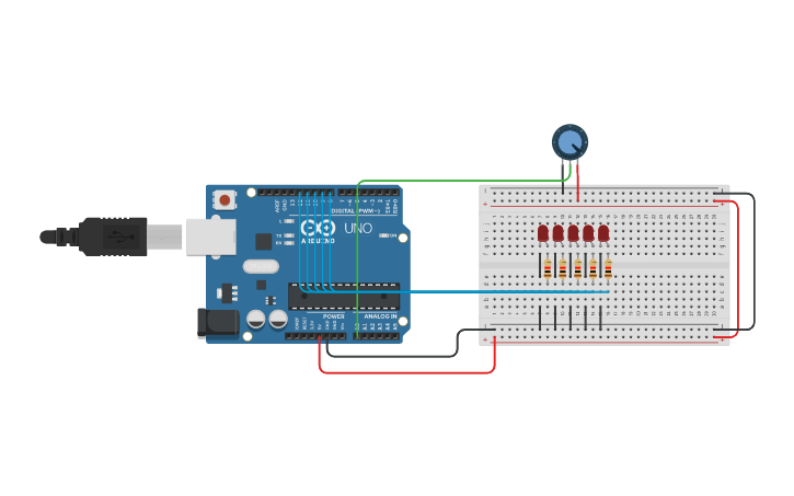 Circuit design Decimal to Binary - Tinkercad