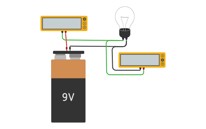 Circuit design ELETRO - Exemplo Voltímetro Amperímetro | Tinkercad