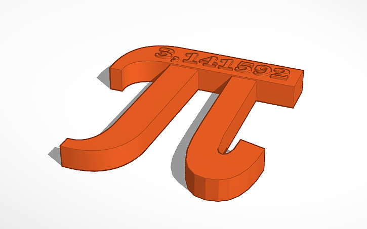 3D design Liczba PI - Tinkercad