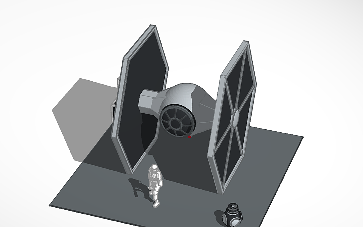 3D design Star Wars Tie Fighter Scene - Tinkercad