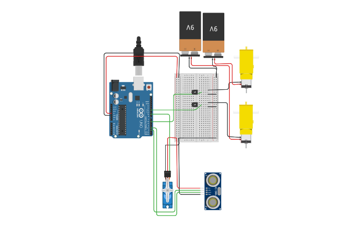 Circuit design DIY Car - Tinkercad