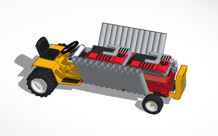 3d Design 7 3 V16 Cummins Swapped Cub Cadet 147 Pulling Tractor Tinkercad