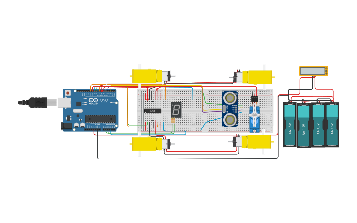 Circuit Design Copy Of Obstacle Avoiding Robot Using L298n H Bridge