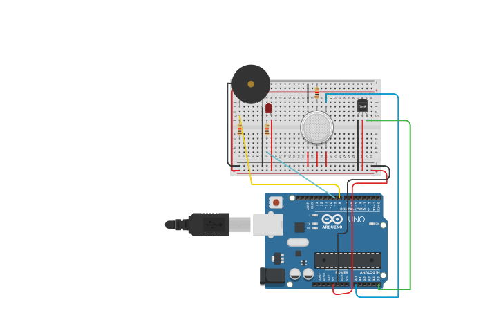 Circuit Design Fire Smoke Detection Circuit Debugging Tinkercad