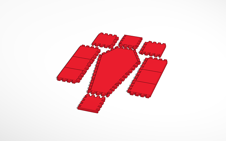 3D design Laser Cut Coffin - Tinkercad 3D design Laser Cut Coffin - Tinkercad