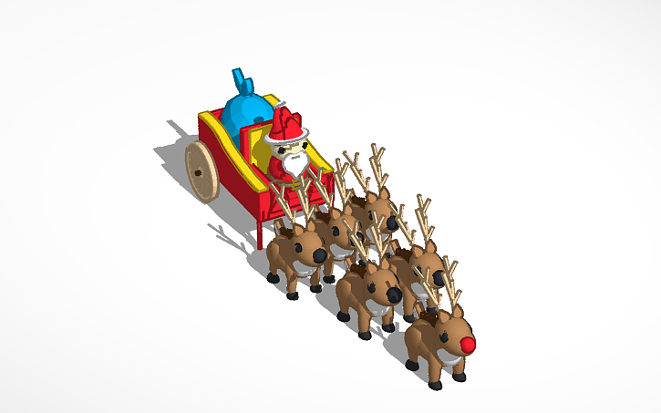 3D design Santa Claus - Tinkercad