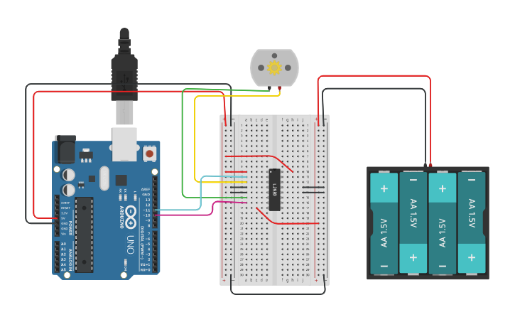Circuit design Motor Lecture Lab - Tinkercad