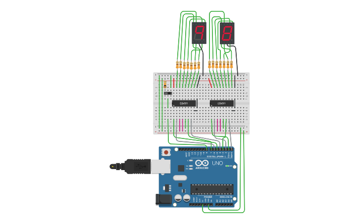 Circuit design up_down_counter - Tinkercad