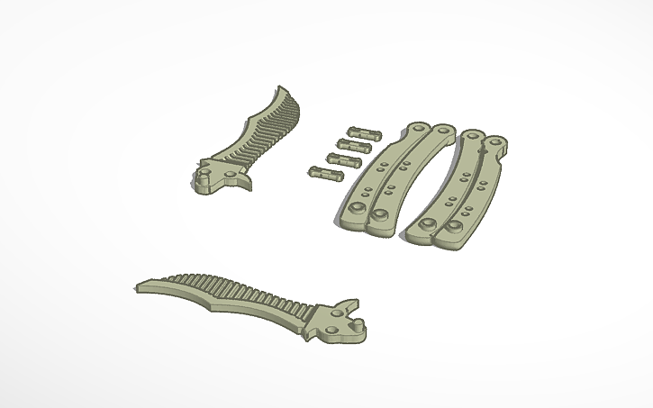 3D design Butterfly knife comb - Tinkercad