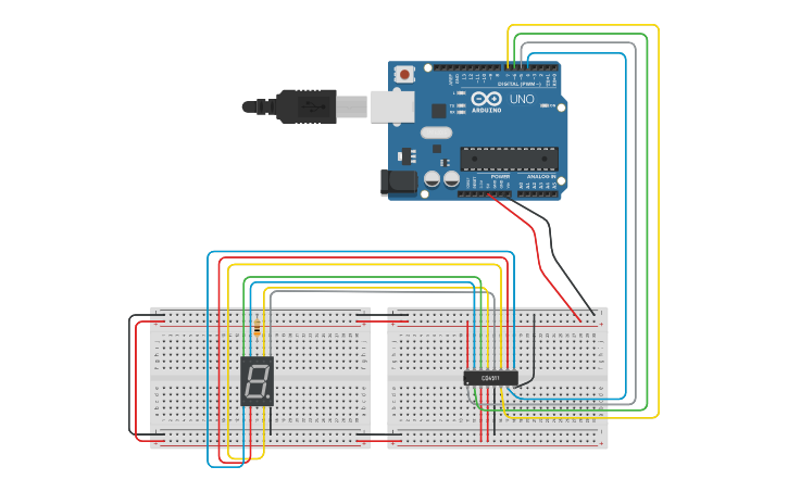 Circuit design Projeto_Display-7Seg | Tinkercad