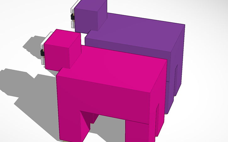 3D design pink sheep & purple shep | Tinkercad