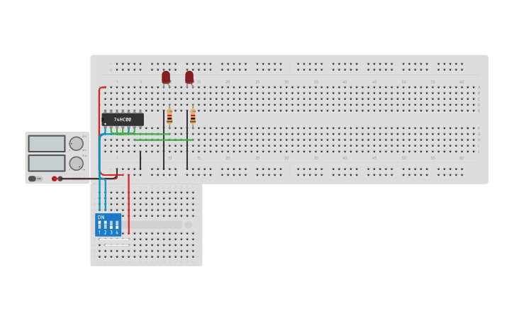 Circuit design Experimento 1 - Tinkercad