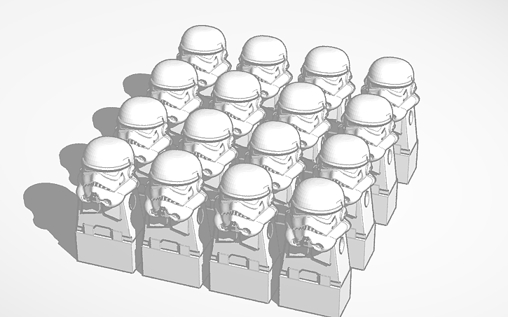 3D design stormtrooper army micro blocks - Tinkercad