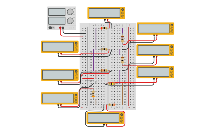 Circuit design Amperimetro - Tinkercad