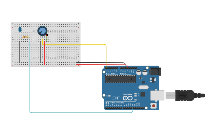 Circuit design Copy of Arduino ligando um LED através do potenciometro ...