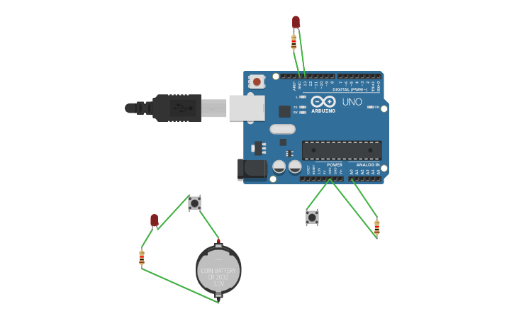 Circuit design simple built-in led | Tinkercad