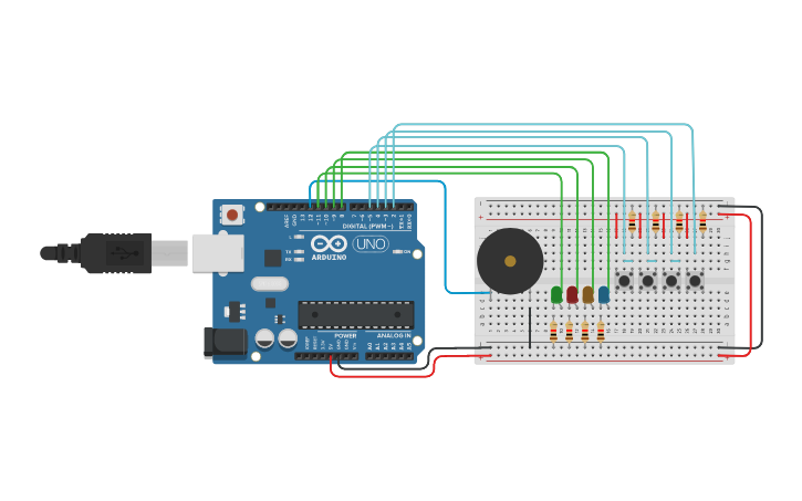 Circuit design Aula 16 - Genius - Tinkercad