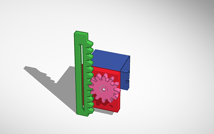 3D design SG90 and Rack and Pinion - Tinkercad