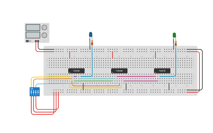 Circuit design Full Adder Using Ordinary Gates | Tinkercad
