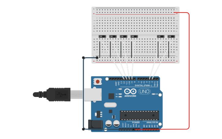 Circuit design multiplexer arduino - Tinkercad