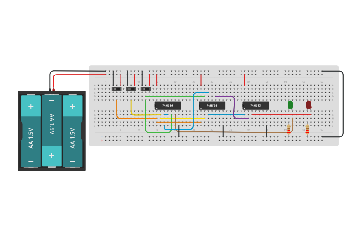 Circuit design Sumador Binario Completo de 1 bit - Tinkercad