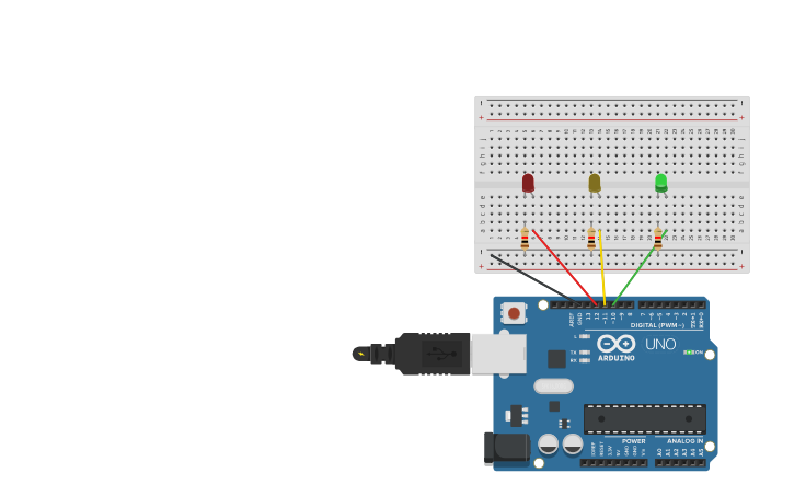 Circuit Design Traffic Control System Using Arduino Tinkercad