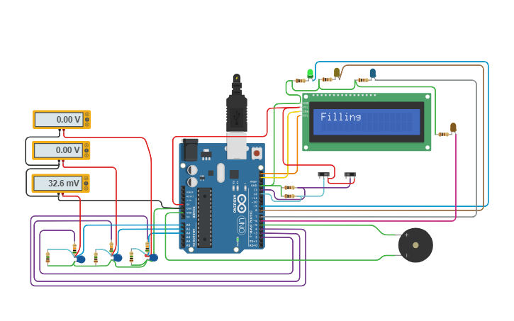 Circuit design Washing Machine - Tinkercad