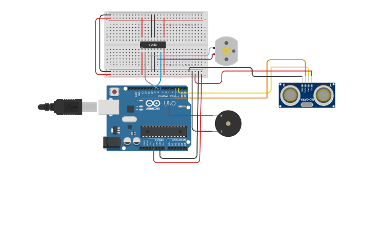 Circuit design Water Level Monitoring System Using IOT - Tinkercad