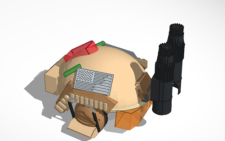 3D design tactical helmet (MARSOC setup) - Tinkercad