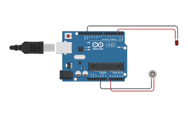 Circuit design Street Light Project using Ardiuno uno - Tinkercad