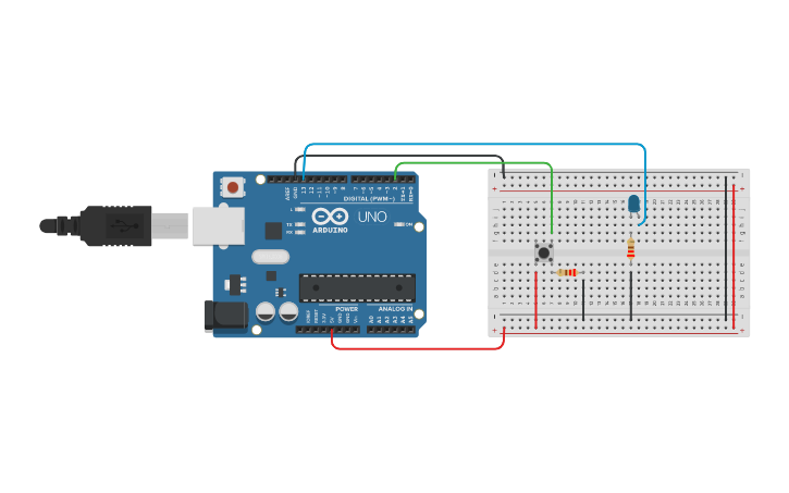 Circuit design Push Button - Tinkercad