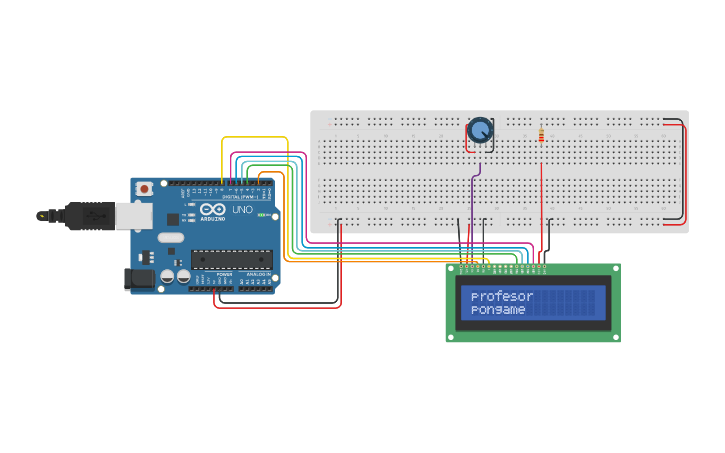 Circuit design pantalla lcd | Tinkercad
