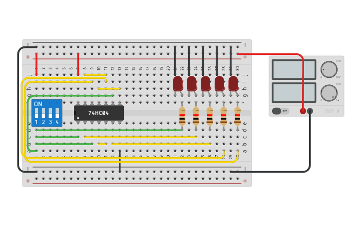 Circuit Design 7404 Tinkercad