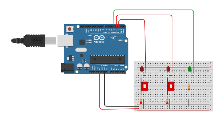 Circuit design Operadores Lógicos - Tinkercad