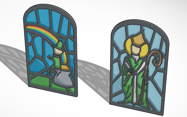 3D design Saint Patrick's Day Stained Glass Windows - Tinkercad