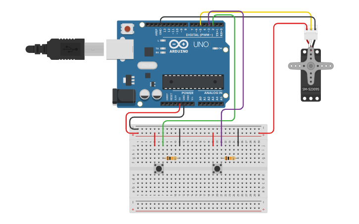 Circuit design Practica #Motor servomotor | Tinkercad