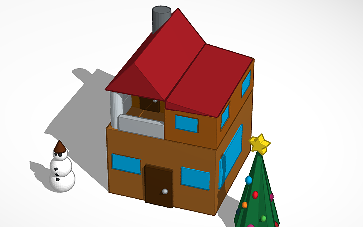 3D design Santa Claus' house - Tinkercad