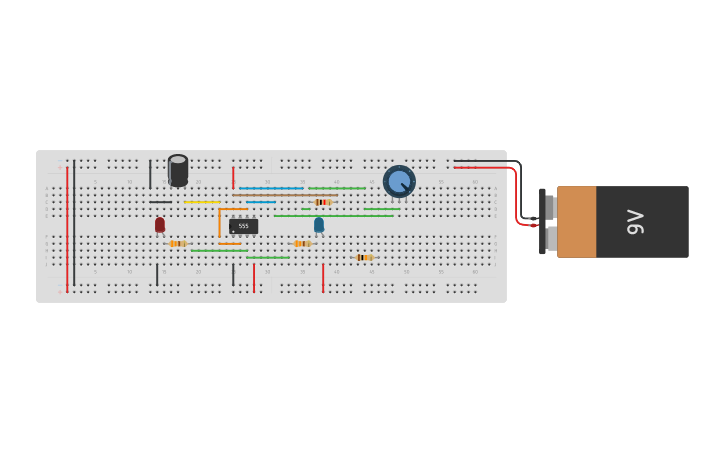Circuit design pisca pisca com CI | Tinkercad