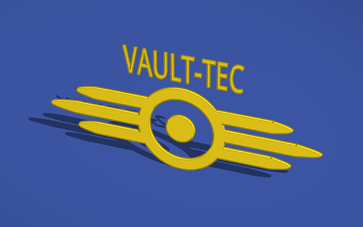 3D design vault tec logo - Tinkercad