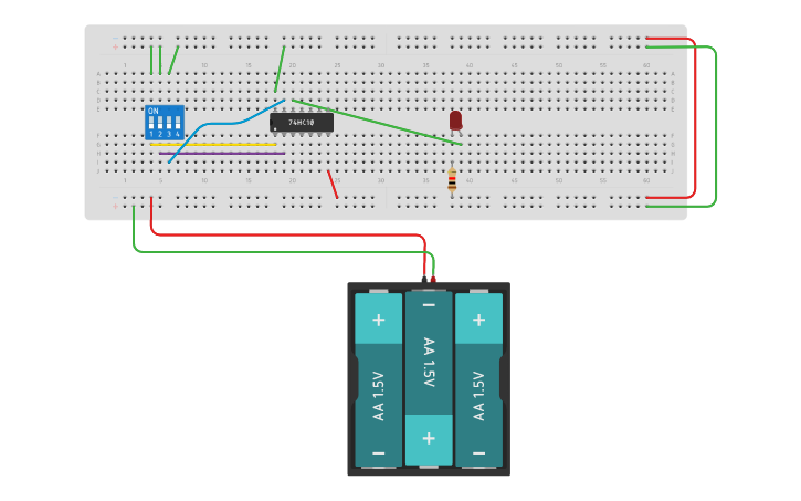 Circuit design Ejercicio 2 (3 interruptores) | Tinkercad