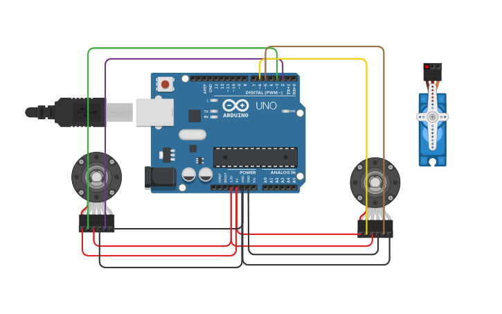 Circuit Design Motor Dc Dengan Encoder Tinkercad