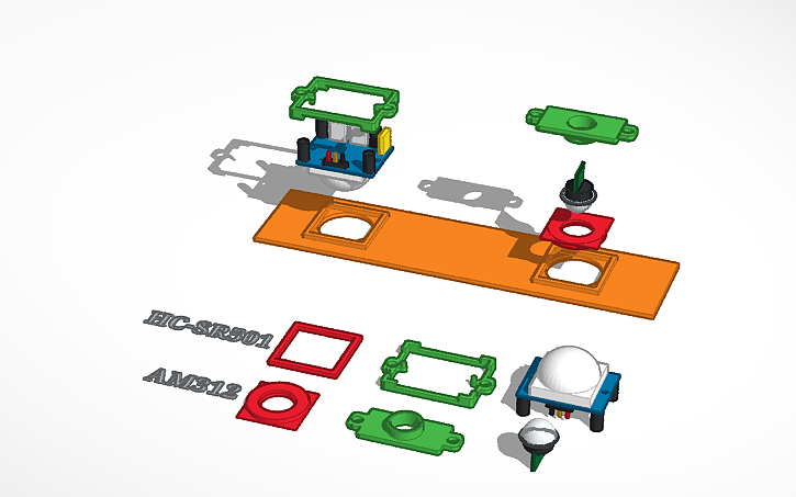 3D design PIR Mounting - Tinkercad