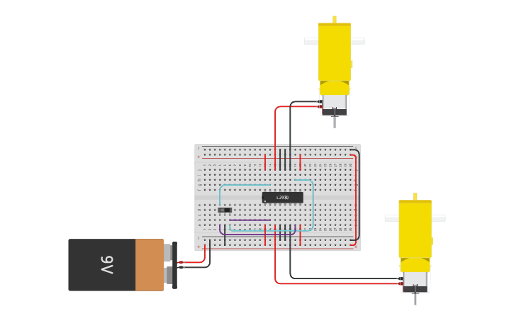 Circuit design Puente H L239D | Tinkercad