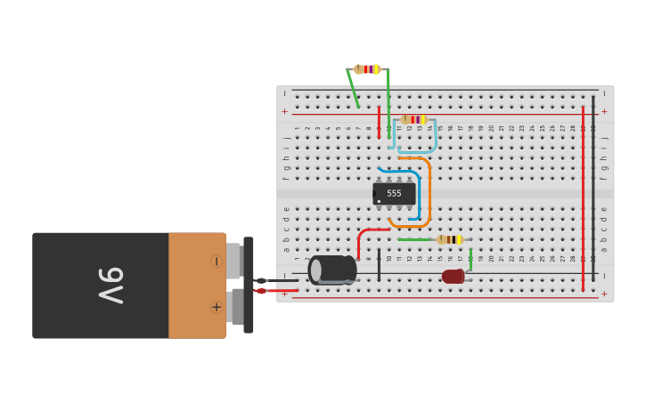 Circuit Design Blinking Led 555 Tinkercad