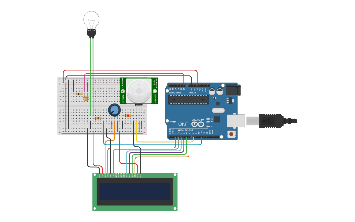 Circuit design Lampu dan LCD dengan Sensor PIR dan Photoresistor ... Circuit design Lampu dan LCD dengan Sensor PIR dan Photoresistor ...