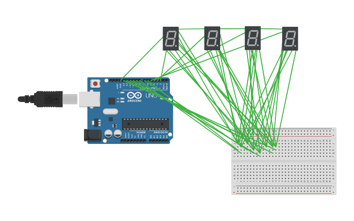 Circuit Design 7 Segment Display Tinkercad
