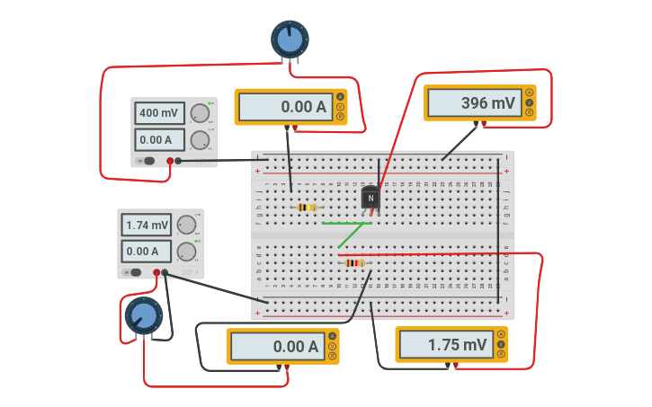 Circuit design BJT Common Emitter Configuration - Tinkercad