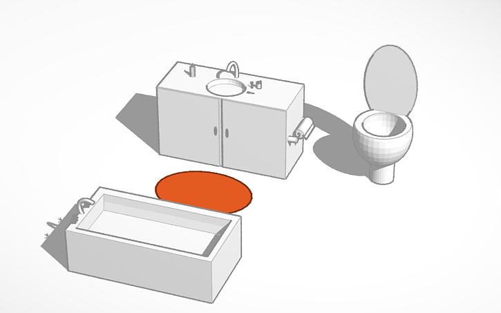 3D design Bathroom - Tinkercad