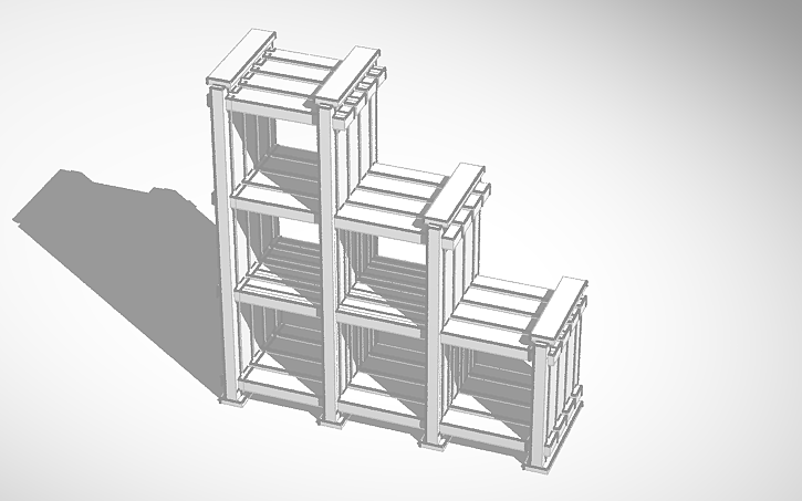 3D design bookcase new - Tinkercad