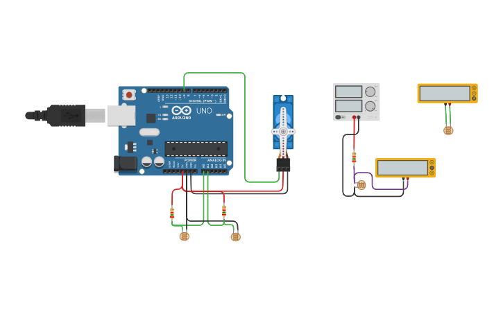 Circuit Design Servo Moteur Commande Analogique Tinkercad